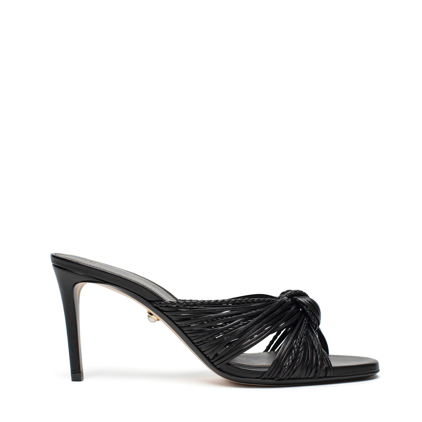 Lion Mule Donna Pelle Nero Tacco Stiletto 80mm - Nuage Black - Alevì Milano