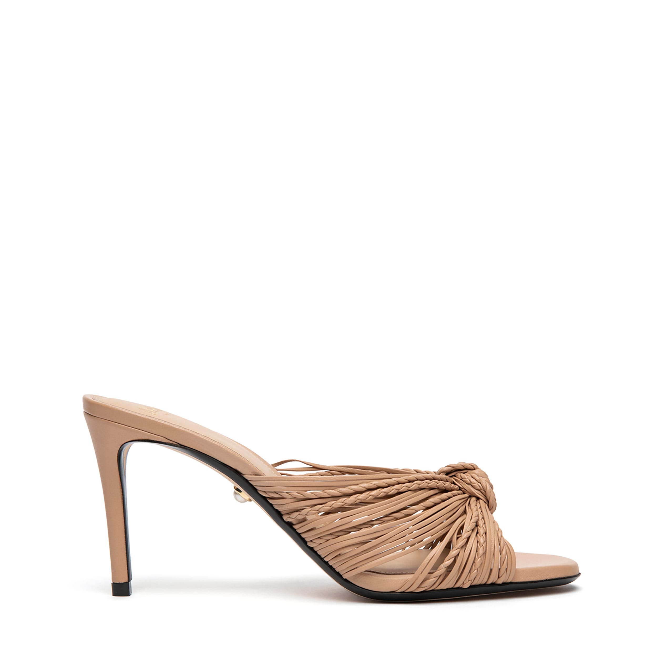 Lion Mule Donna Pelle Beige Tacco Stiletto 80mm - Nuage Desert - Alevì ...
