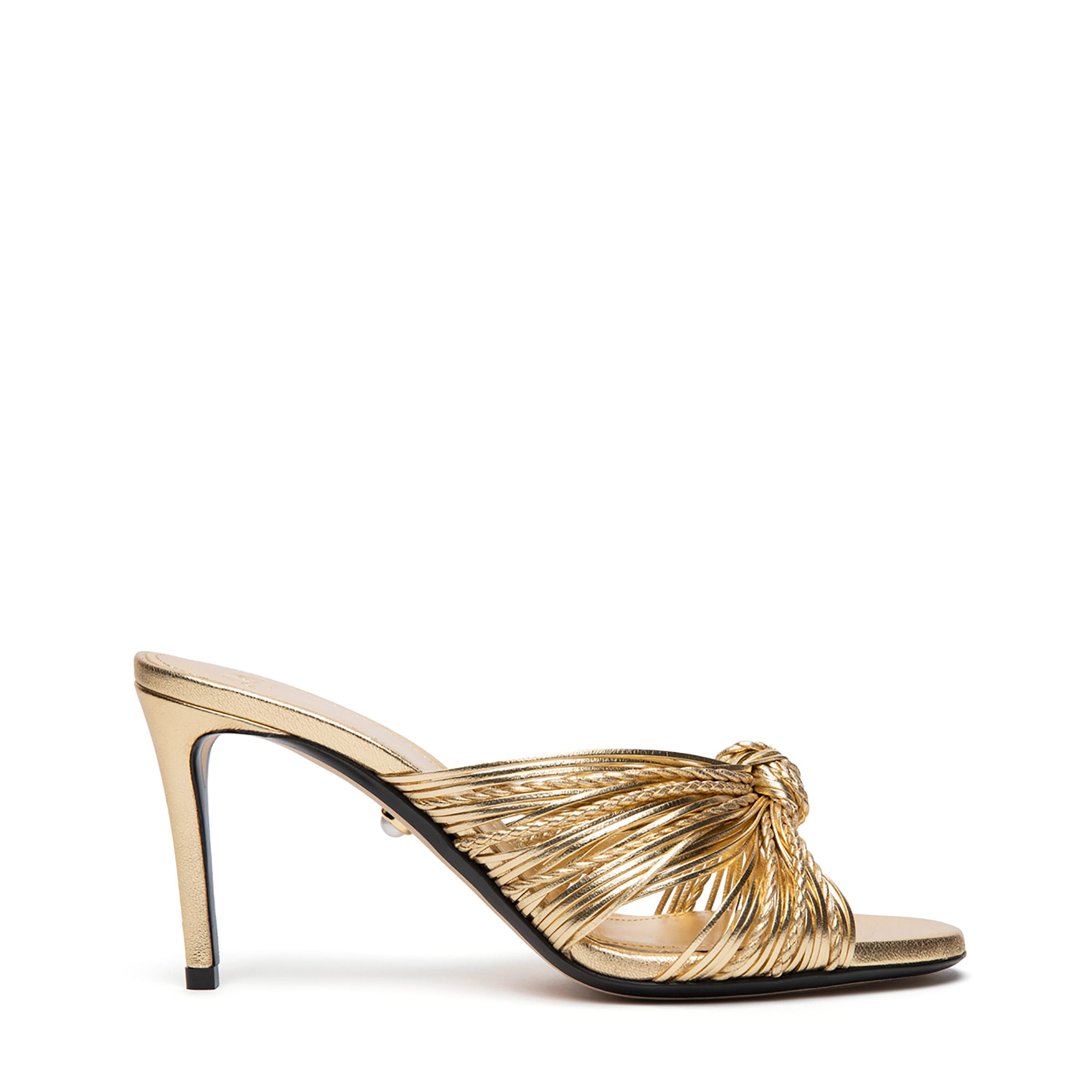 Lion Mule Donna Pelle Oro Tacco Stiletto 80mm - Nuage Gold - Alevì Milano