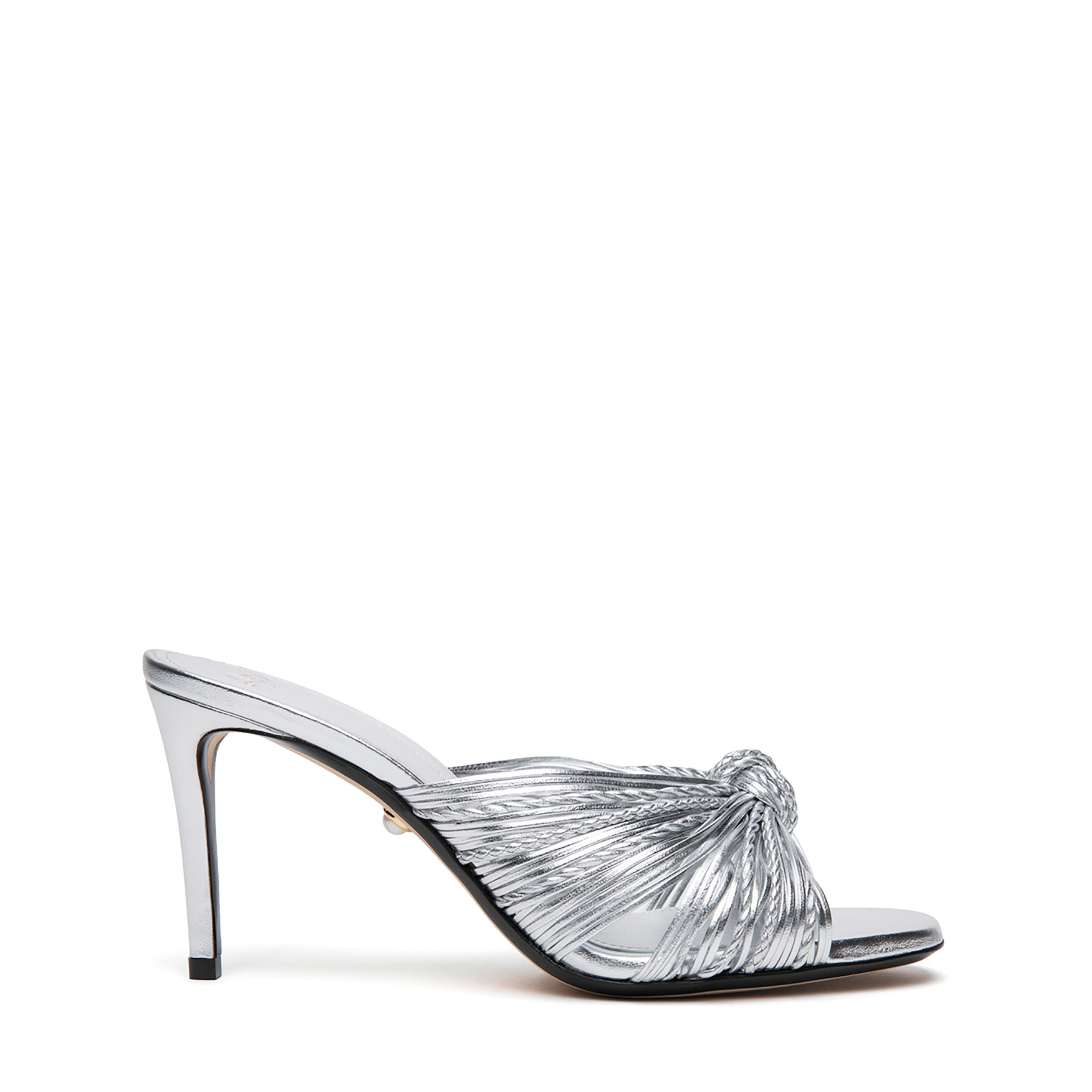 Lion Mule Donna Pelle Argento Tacco Stiletto 80mm - Nuage Silver ...